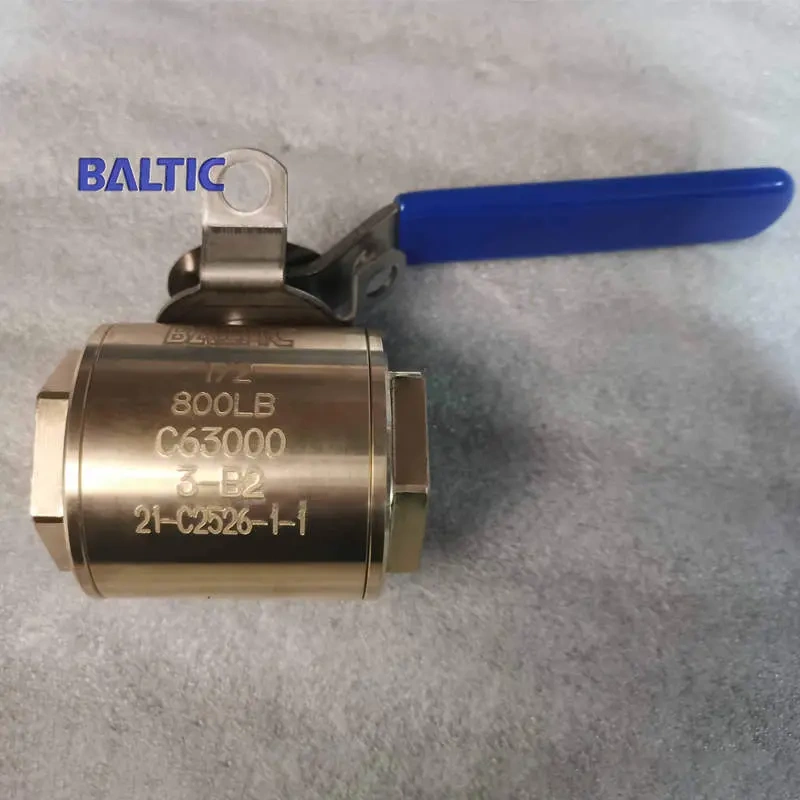 ASTM B150 C63000 Ball Valve, 3-PC, 1/2 Inch, 800 LB, NPT - Baltic