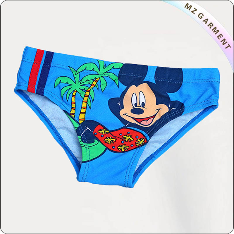 Boy Mickey Mouse Aqua Boyshorts, 82% Nylon, 18% Elastane - Topper