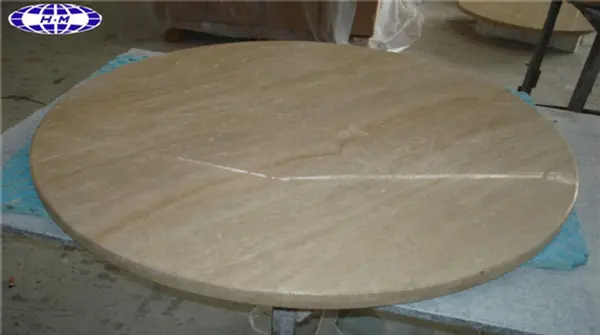 Beige Travertine Table Top Supplier, Round Travertine Stone Table ...