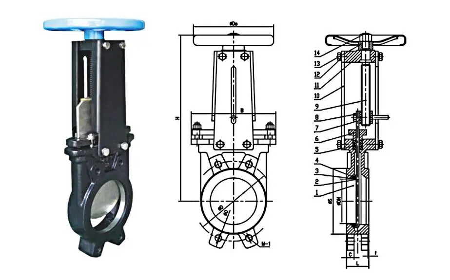 Non-rising Stem Knife Gate Valve, PN10, DN50-400, 2-16 Inch - MFRS