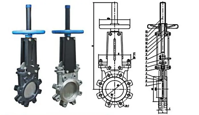Lugged Knife Gate Valve, 2-48 Inch, Class 150 LB, Handwheel - MFRS