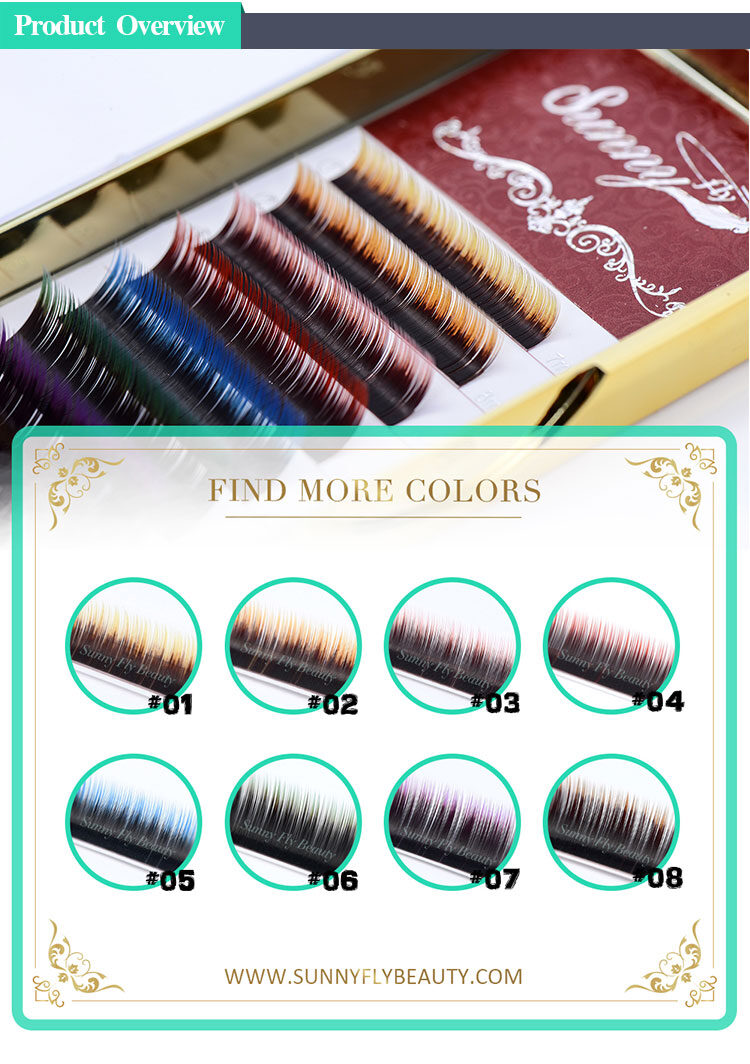 Two Tone Eyelash Extension, Ultra-Flexible, PBT Fiber - Xeye