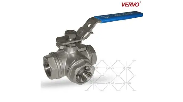 3 Way Floating Ball Valve, 1IN, 1000 WOG, SS 304L 304 316 316L | Vervo