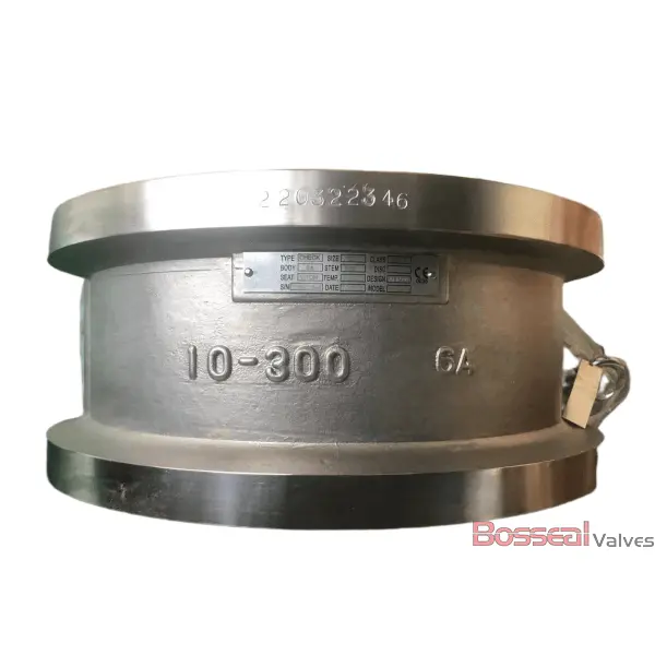API 6D Dual Check Valve, 14 Inch, Class 600 LB, ASTM A890 4A - Bosseal