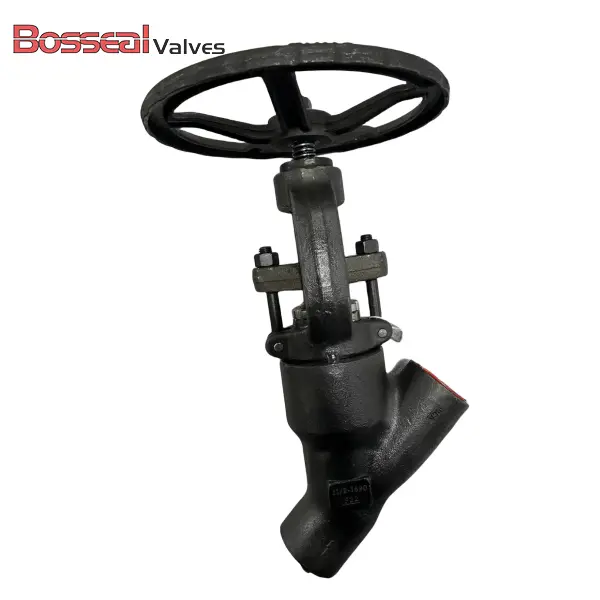 ASME B16.34 Y Globe Valve, CL 1690 LB, ASTM A105N, 1/2 Inch - Bosseal