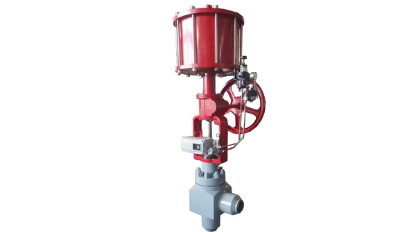 Pneumatic Angle Type Control Valve, Unbalanced, Multi-stage | Topper