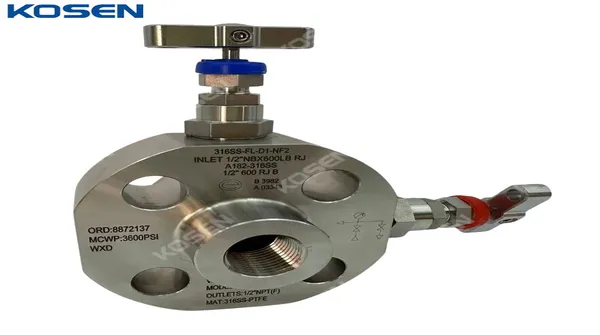 Monoflange Needle Valve, SS 316, CL600, DBB, RTJ * FNPT Ends | Kosen