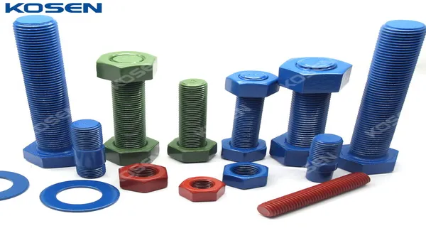 Teflon Coated Stud Bolts & Nuts, Grade 8.8, B7, 2H, M10-M48 | Kosen