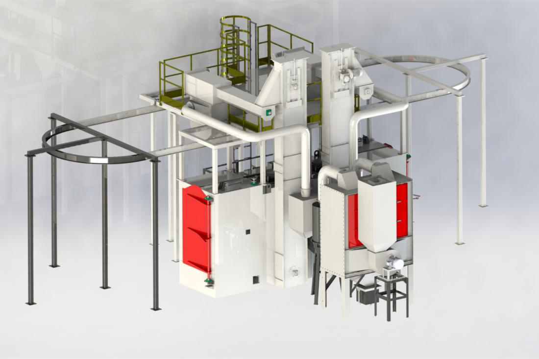 Hanger Type Shot Blasting Machine for Fragile Parts | JX