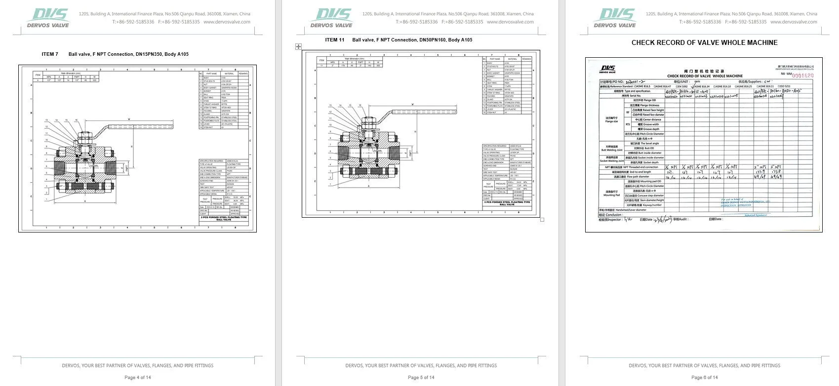 3-Piece Floating Ball Valve, ASME B16.34, A105, DN15, PN350 - Dervos