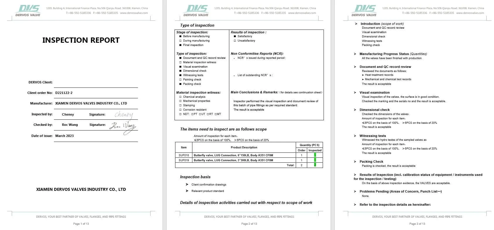 Double Eccentric Butterfly Valve, API 609, CF8M, 3 IN, 300 LB - Dervos