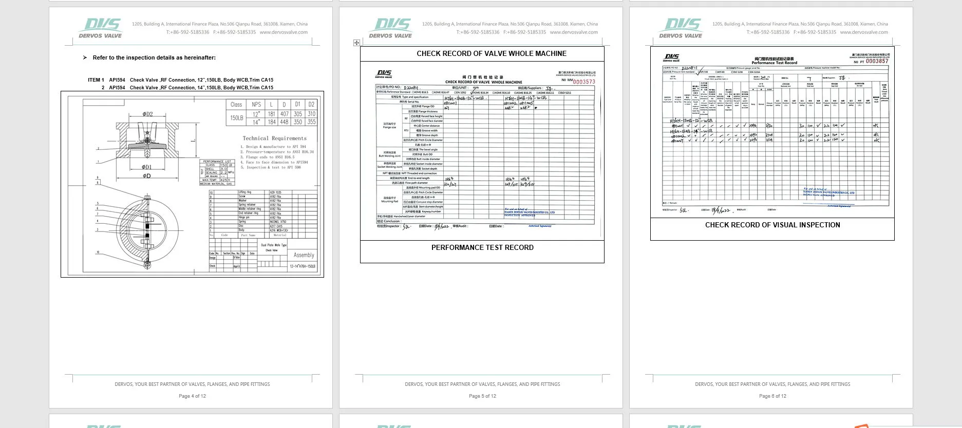 API 594 Dual Plate Check Valve, 14 Inch, 150 LB, WCB, Wafer - Dervos