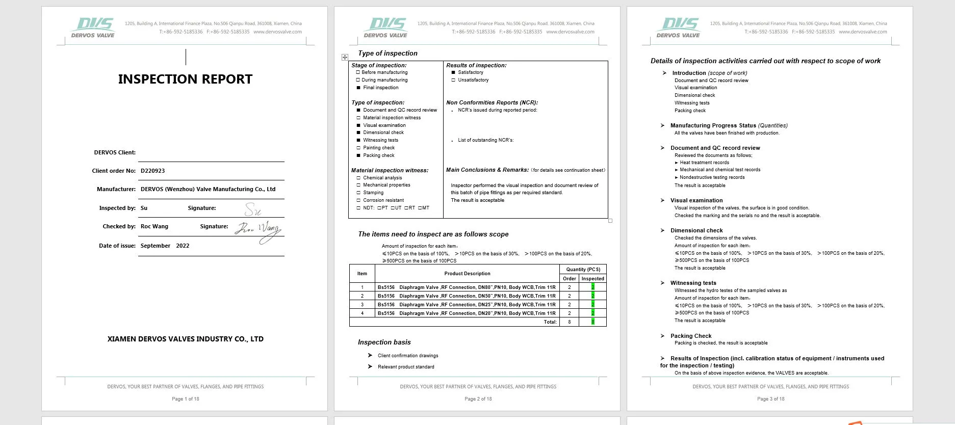 BS 5156 Diaphragm Valve, DN25, PN10, ASTM A216 WCB, RF - Dervos