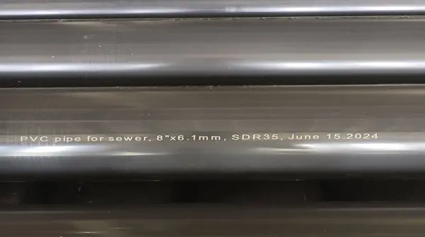 8 Inch PVC Plastic Pipe, Gray, 6 Meters Long, WT 6.1 mm | Landee