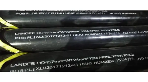 DN450 Seamless Carbon Steel Pipe, API 5L X52 PSL2, OD 457 MM | Landee