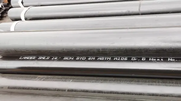 ASTM A106/API 5L Gr.B Seamless Pipes, 16 Inch, 6 Meter, BE | Landee