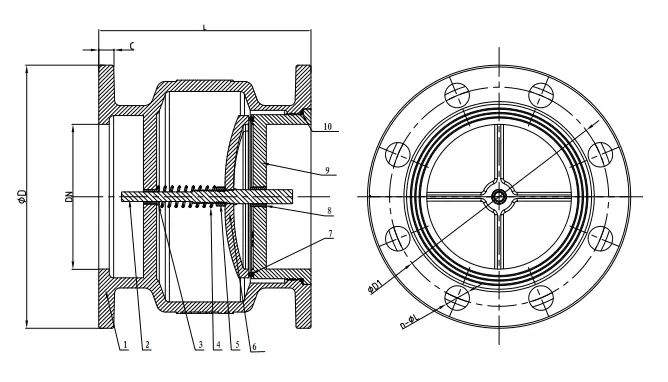 MSS SP-126 Silent Check Valves, ASTM A536 65-45-12, 300 PSI - Landee