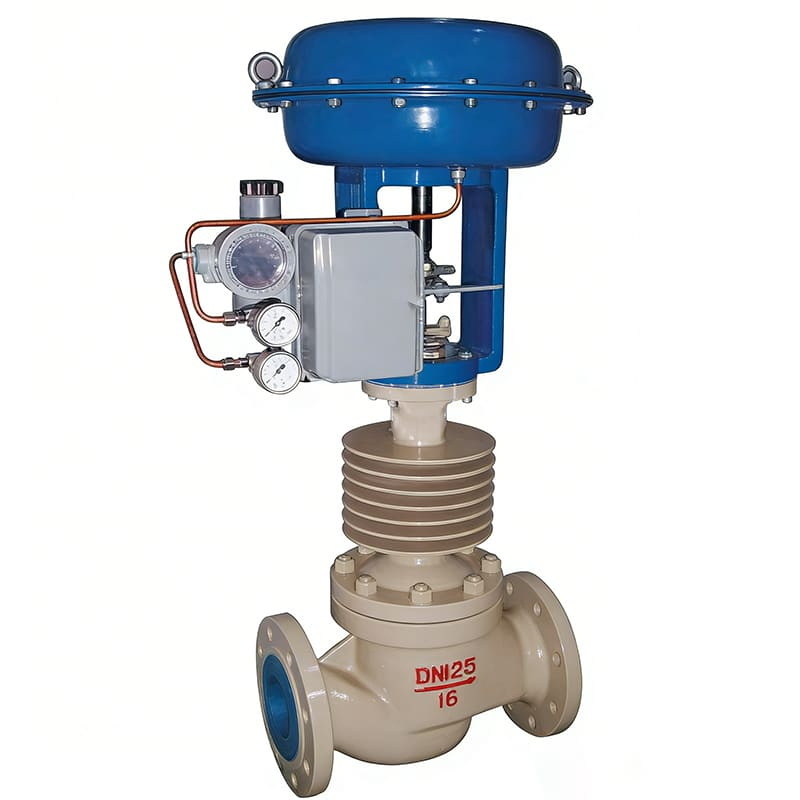 Single Seated Globe Control Valve, WCB, 18 IN, CL300, Pneumatic | Landee