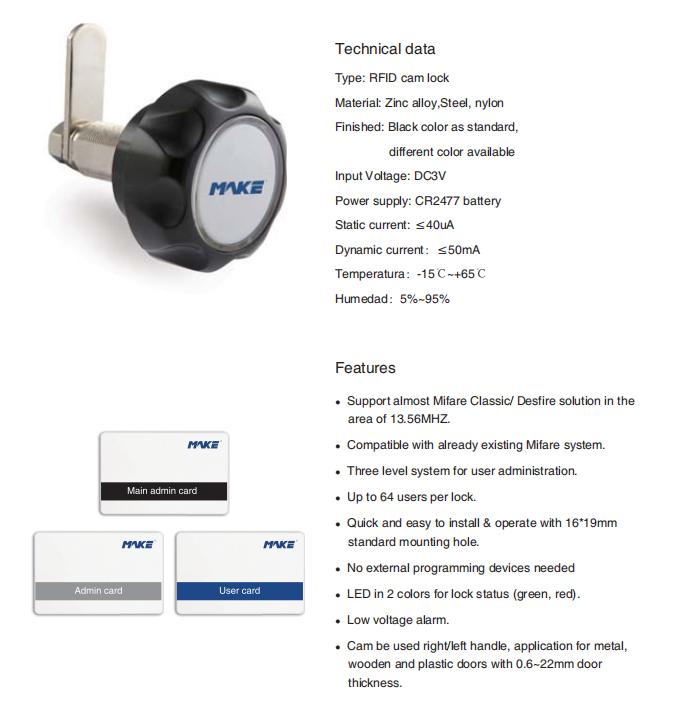 China Zinc Alloy & ABS RFID Cam Lock Supplier, Keyless - MAKE