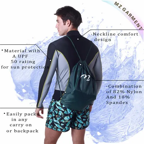 Rash Vest for Men, Euro Size, 82% Nylon, 18% Spandex, S-XXL, Black - MZ ...