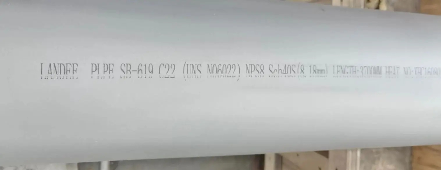 Alloy C22, ASTM B619 N06022 Pipe, 8 Inch, DN200, SCH 40S - Landee