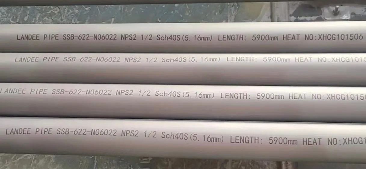 ASTM B622 N06022 Seamless Pipe, 2-1/2 Inch, SCH 40S, 5900 mm - Landee